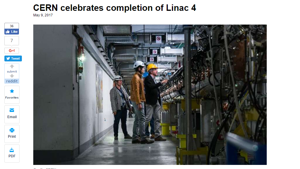 【やじうまPC Watch】CERN、LHCでの粒子衝突回数を10倍に引き上げる線形加速装置「Linac 4」を始動 - PC Watch