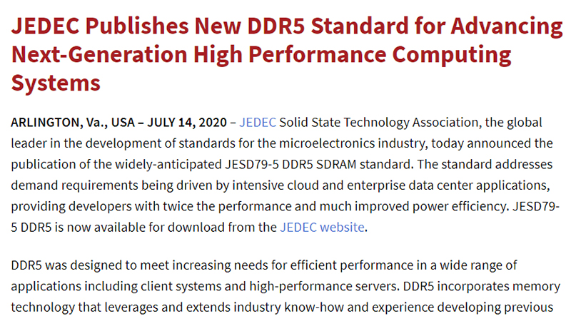 JEDEC、次世代DRAM「DDR5」の標準規格を公開 - PC Watch