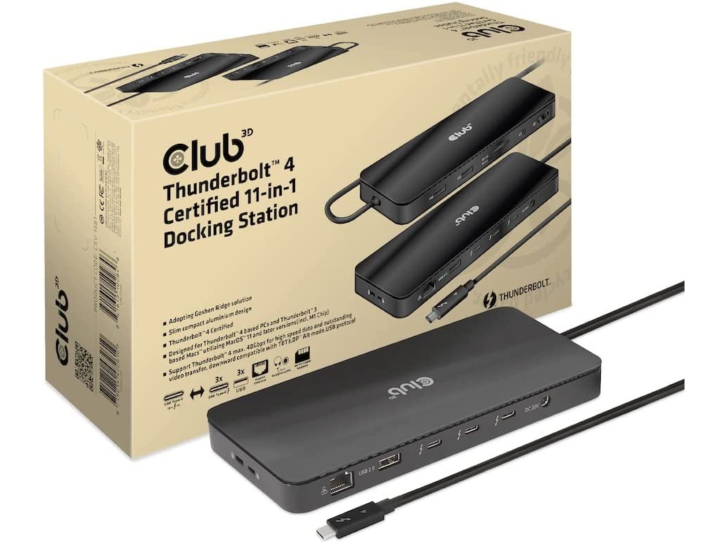 Club 3D、8K/30Hz出力対応の11in1 Thunderbolt 4ドック - PC Watch
