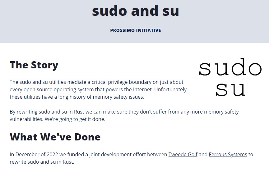 sudoとsuがRustで書き直される。メモリ安全性向上へ - PC Watch