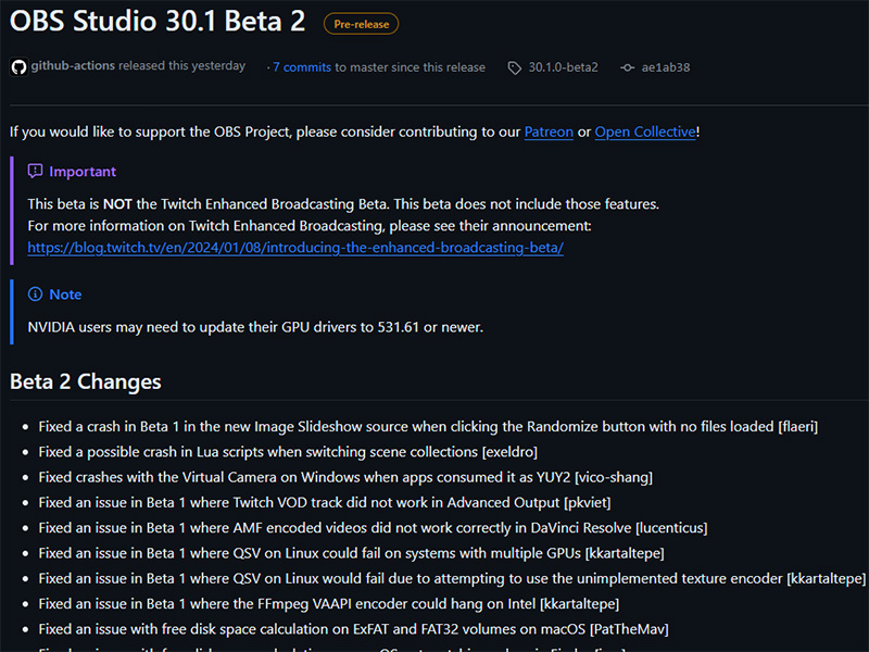 HDRやAV1対応を強化する「OBS Studio 30.1」のBeta 2が公開 - PC Watch