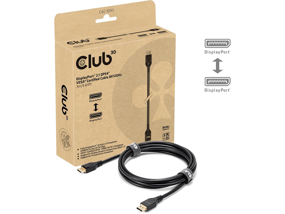 Club 3D、8K/240Hz対応のDisplayPortケーブル - PC Watch