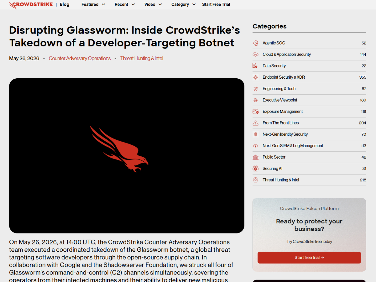 開発者を狙うボットネット「Glassworm」、CrowdStrike・Googleらが共同でテイクダウン - PC Watch